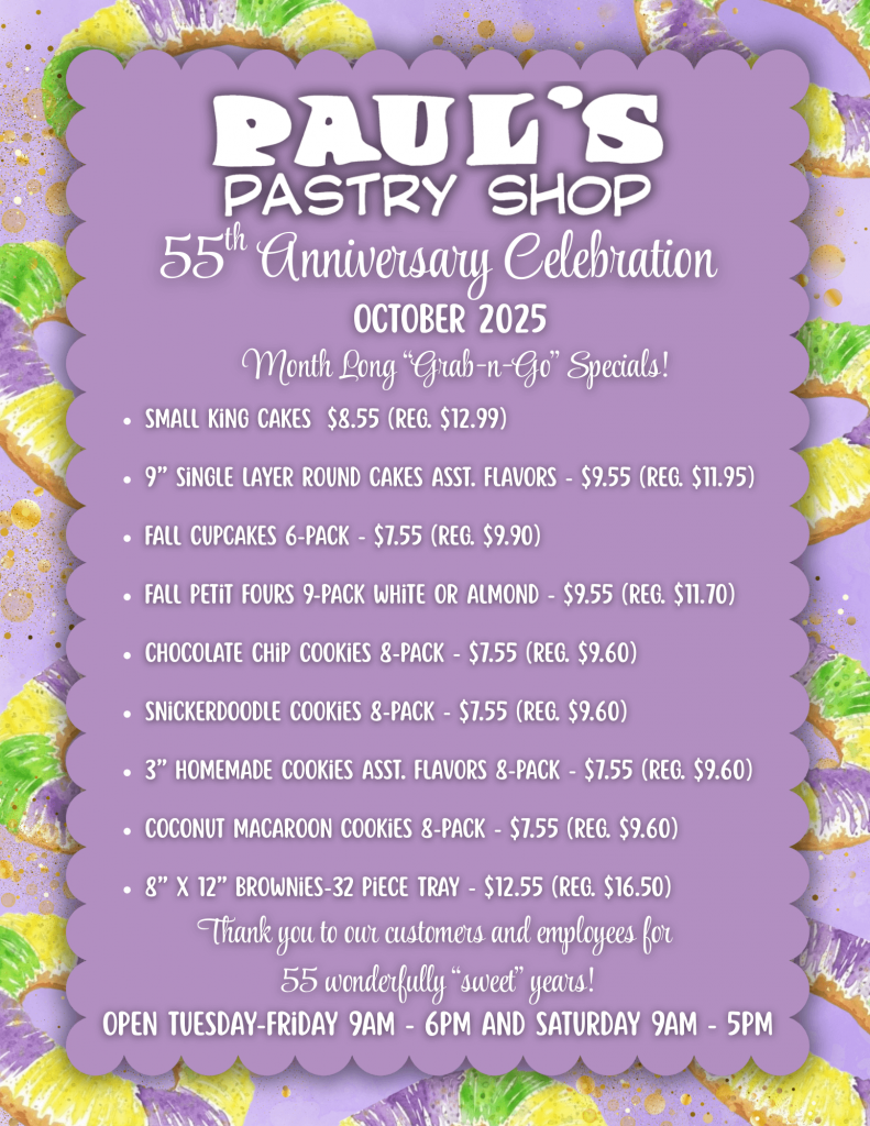 55th Anniversary Celebration – Paul's Pastry Shop